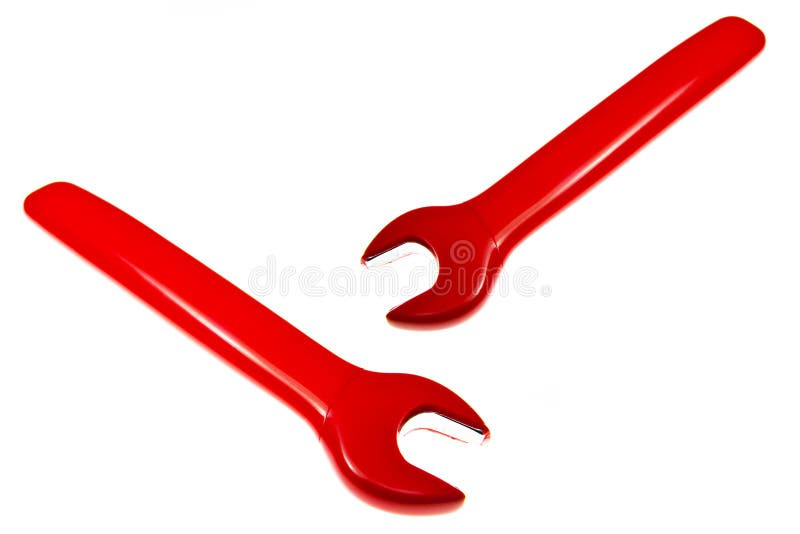 Two Red adjustable spanner stock photo. Image of work - 17892262