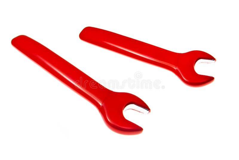 Two Red adjustable spanner stock image. Image of steel - 17892263