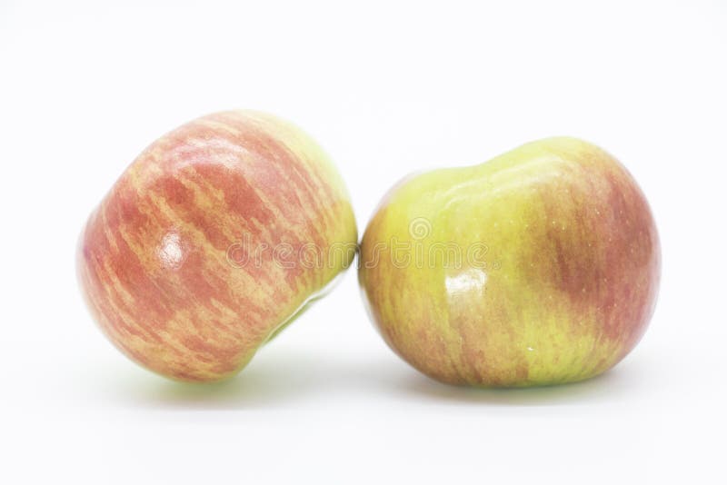 Two Red Apple Close Up Isolate on White Background Stock Photo - Image ...