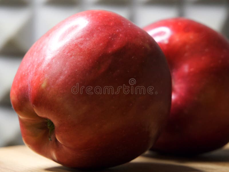 Two Red Apples of the Red Chief Variety, a Close-up Shot Stock Photo ...