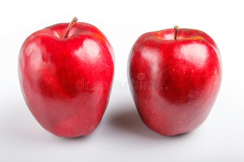 Two Red Apples Isolated on White Background Stock Photo - Image of ...
