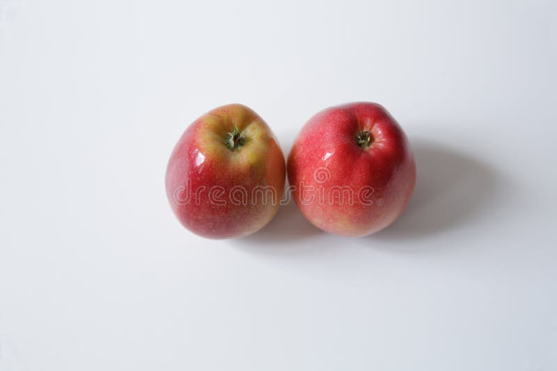 Two Red Apples Isolated on White Background Stock Photo - Image of food ...