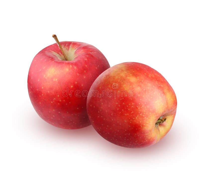 Two Red Apples on a White Background. Stock Image - Image of nature ...