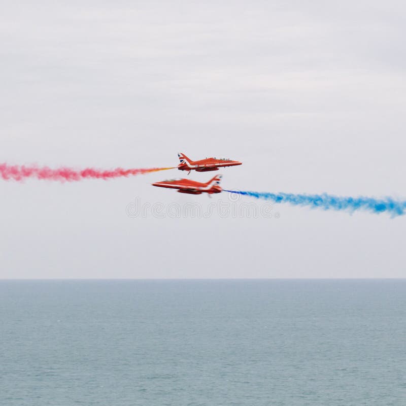 Red Arrows Aerial Display Team Near Collision Editorial Image - Image ...