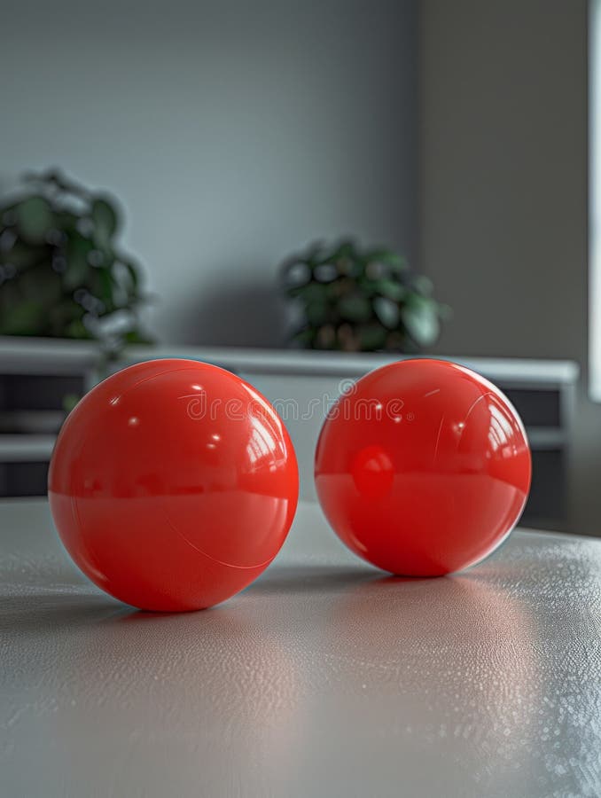 Two Red Balls Table Modern Interior Setting Stock Photos - Free ...