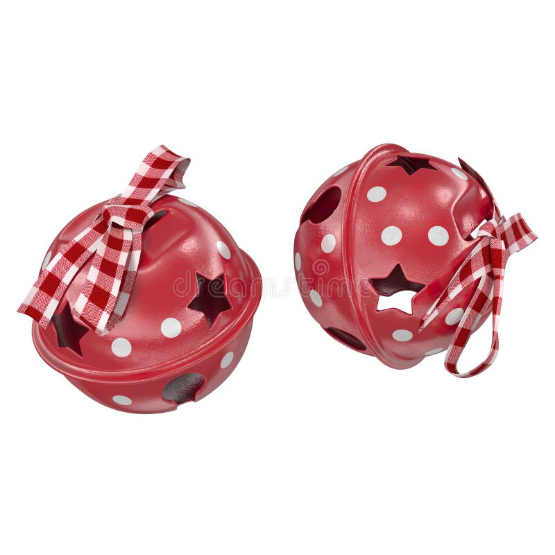 Two Red Bells on a White Background 3d Render Stock Illustration ...