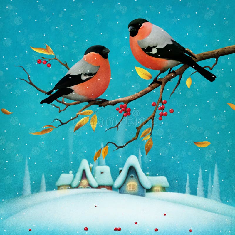 Two red birds stock illustration. Illustration of celebration - 318570454