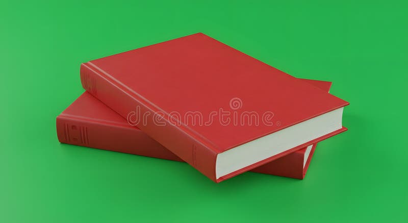 Stack of Red Books on Green Background Stock Image - Image of attention ...