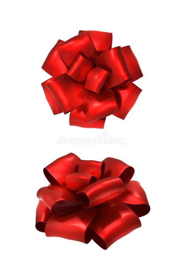 Isolated Red Bow Vecator. Side and Top View Stock Vector - Illustration ...