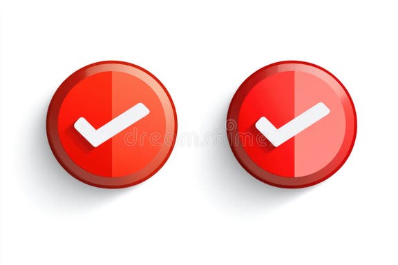 Two Red Buttons with White Check Marks Stock Image - Image of decision ...