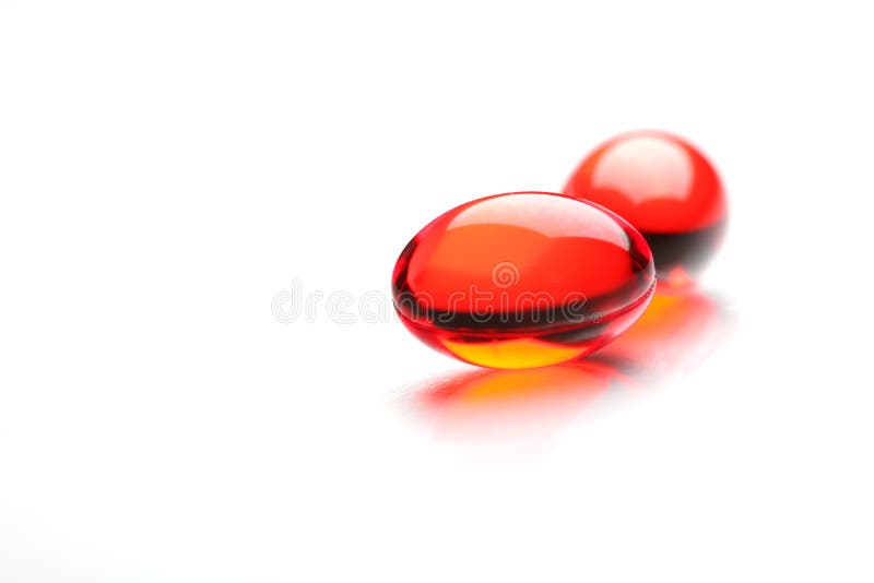Two Red Capsules stock photo. Image of medicament, analyse - 3888276