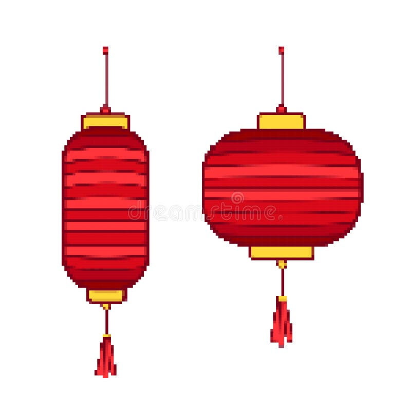 Pixel Art Red Lanterns Stock Illustrations – 5 Pixel Art Red Lanterns ...