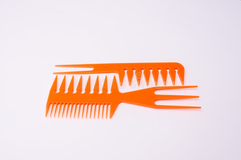 Two Red Combs for Hair Isolated on White Stock Photo - Image of ...