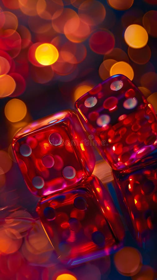 Two Red Dice on a Table with Lights Stock Image - Image of dice, light ...