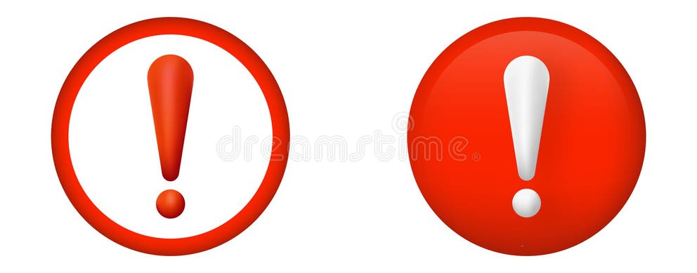 Two Red Exclamation Marks in Circles Stock Vector - Illustration of ...