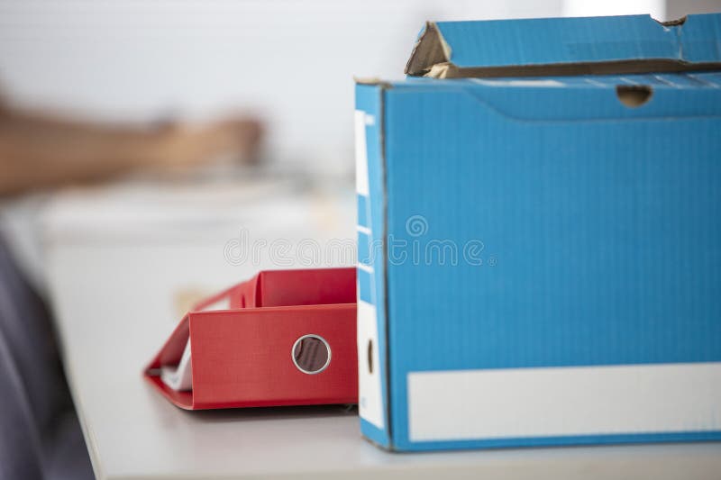 Two Red Filing Cabinets Sit on a Desk Stock Image - Image of filing ...