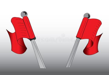 Two red flags stock vector. Illustration of danger, concept - 8837046