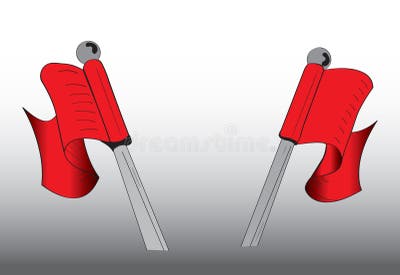 Two red flags stock vector. Illustration of danger, concept - 8837046