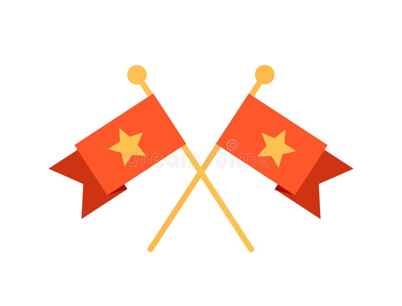 Two red flags stock vector. Illustration of leader, icon - 255244955