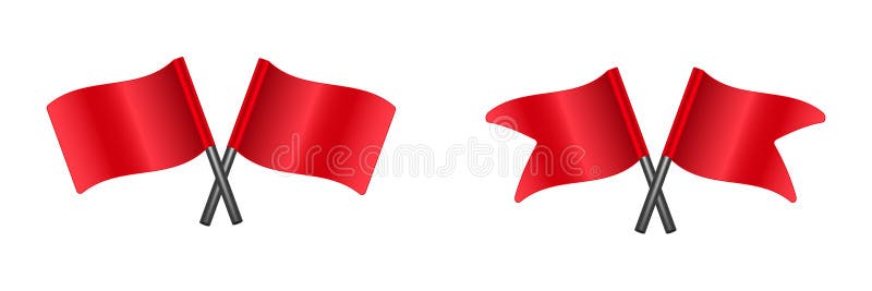 Two Red Flags Crossed with Black Poles Stock Vector - Illustration of ...