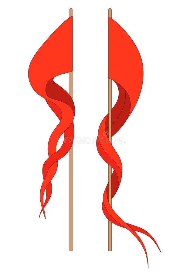 Two Red Flags on White Background Stock Vector - Illustration of badge ...