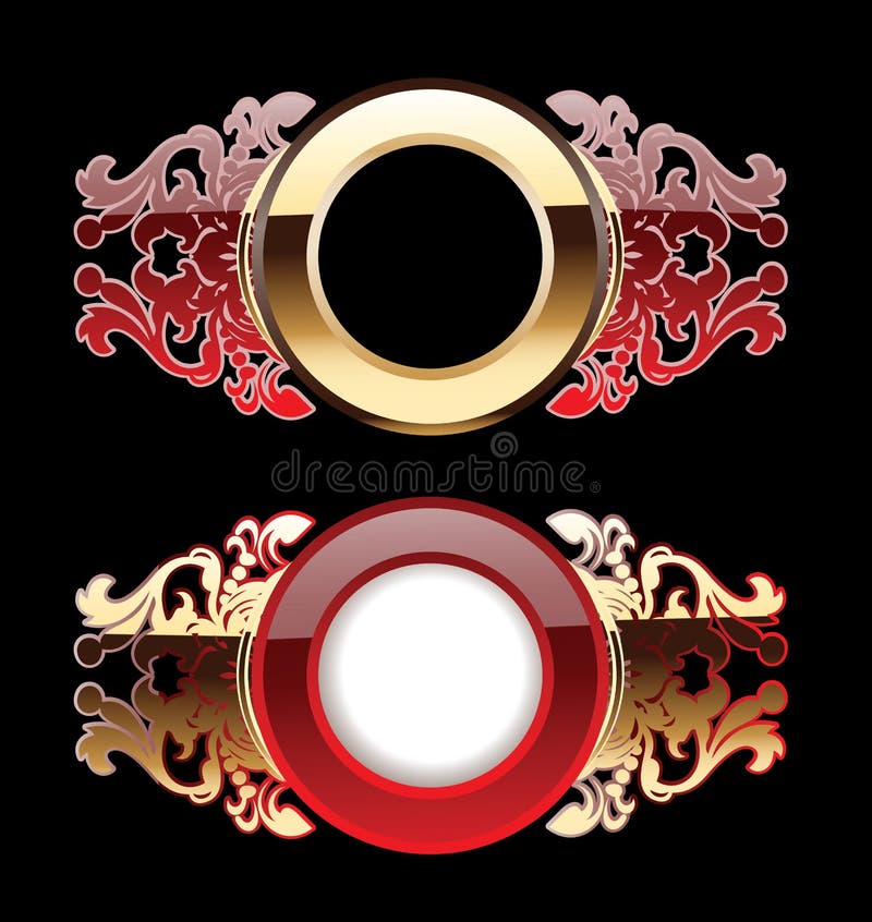 Two Red and Gold Glow Rings Stock Vector - Illustration of beautiful ...