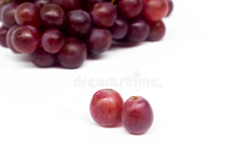 Two Red Grape with Bunch of Grapes Stock Photo - Image of grape ...