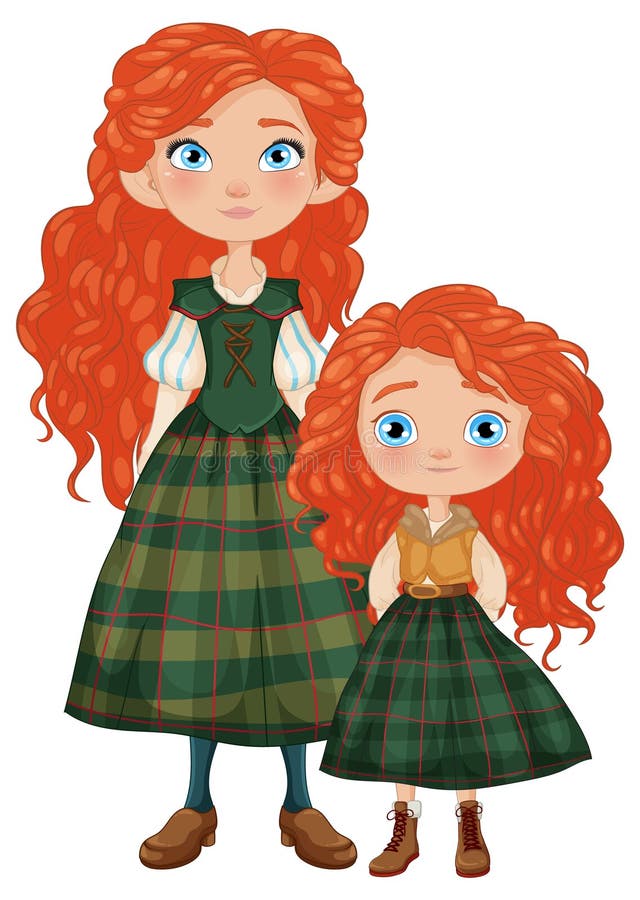 Two red-haired characters stock vector. Illustration of traditional ...