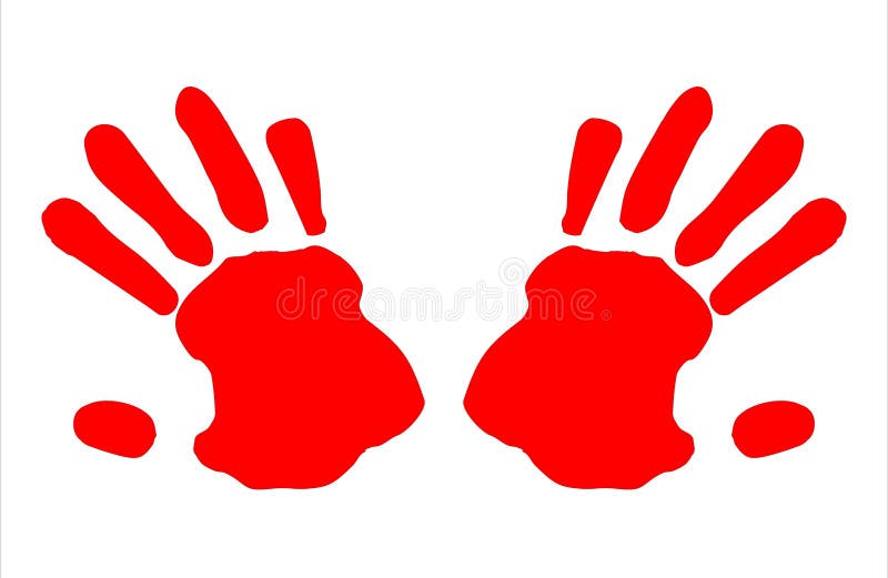Two Red Hands stock vector. Illustration of woman, abstract - 234001012