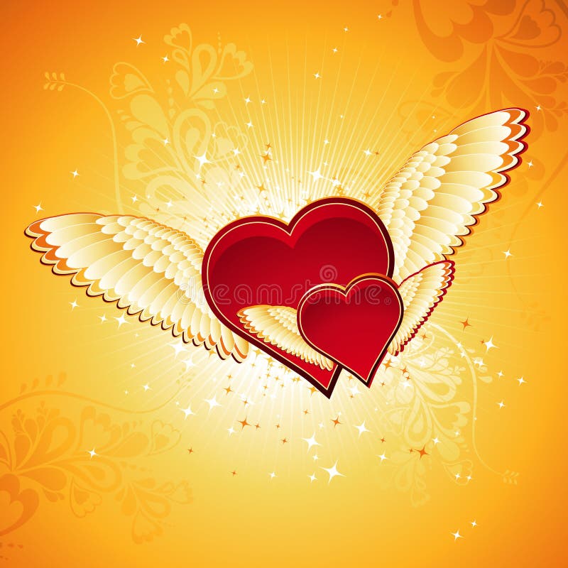 Two red heart, vector stock vector. Illustration of design - 4000100