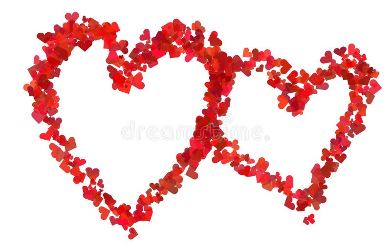 Two red hearts stock illustration. Illustration of party - 12419327