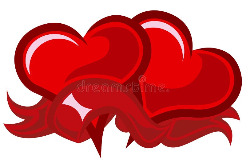 Two red hearts stock vector. Illustration of lovers, lover - 3989286