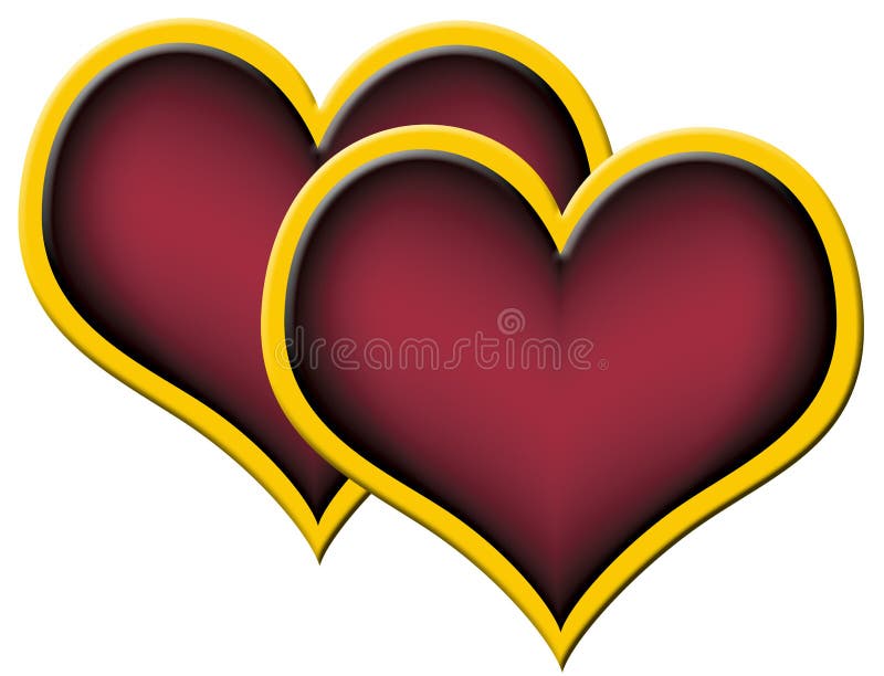 Two red hearts stock illustration. Illustration of artistic - 4235696