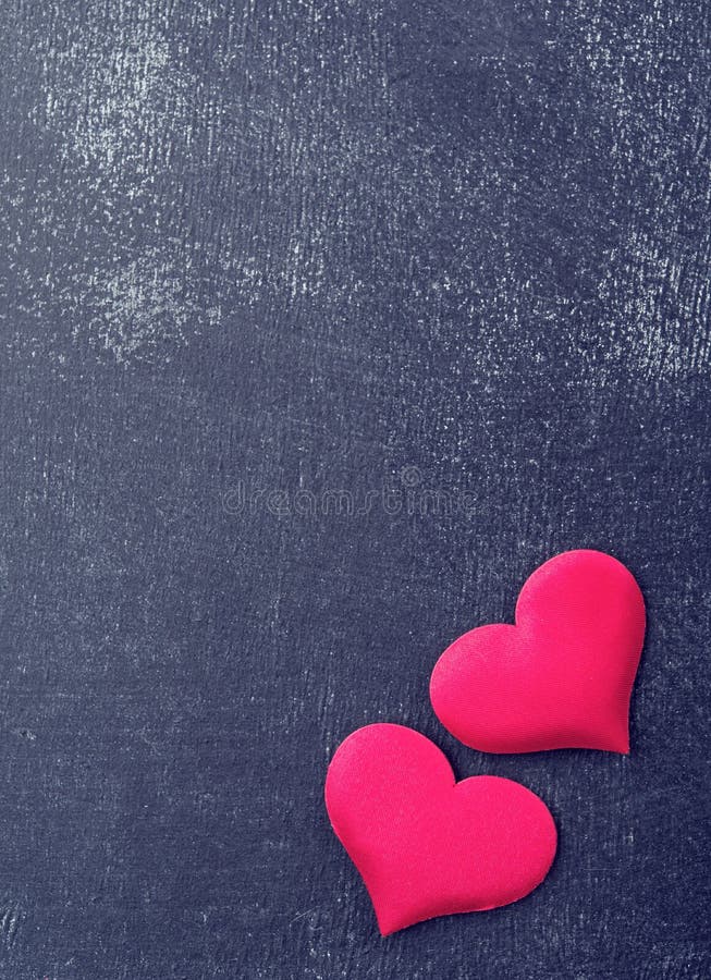 Two Red Hearts on a Black Board Stock Photo - Image of beauty, abstract ...