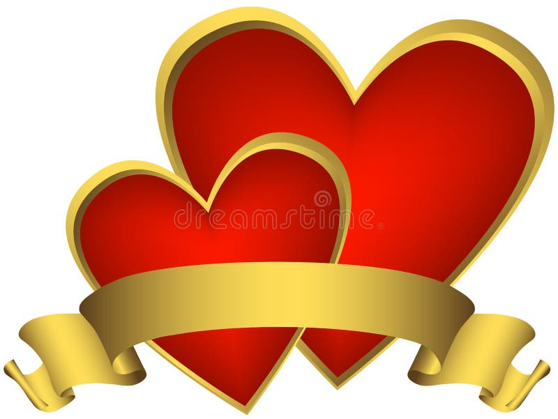 Gold Award-heart with Ribbon (vector) Stock Vector - Illustration of ...
