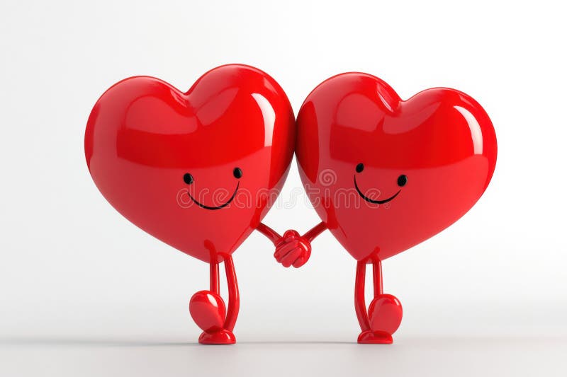 Two red hearts stock illustration. Illustration of heart - 351589763