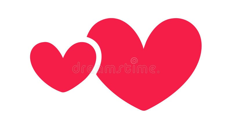 Two Red Hearts Icon Vector, Vector Design Generative AI Stock Vector ...