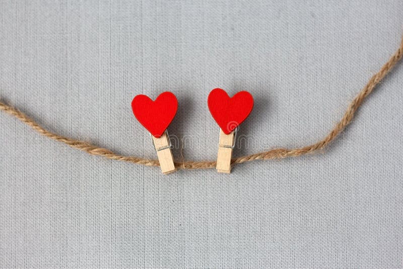 Two Hearts on a String As a Symbol of Love Stock Image - Image of ...