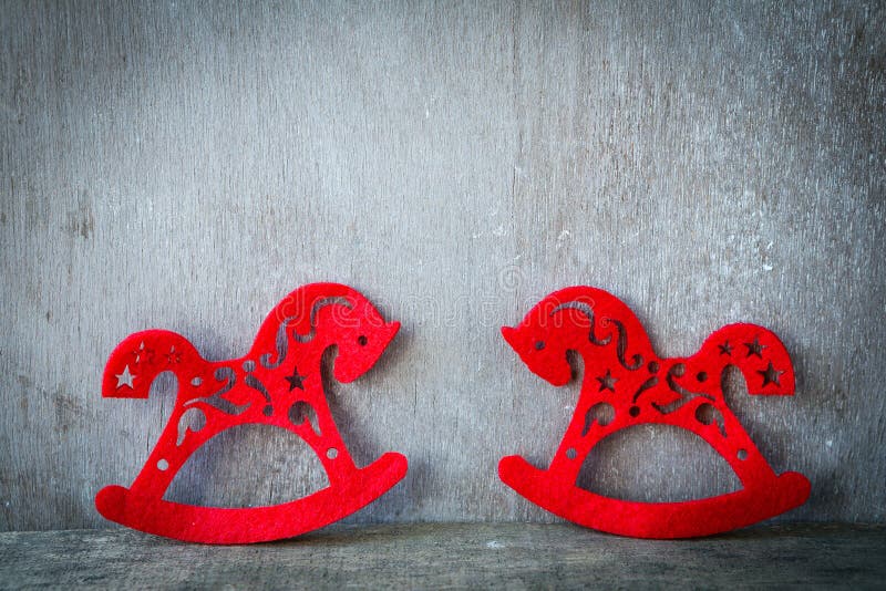 Two Red Horses, the Old Background Stock Photo - Image of country ...