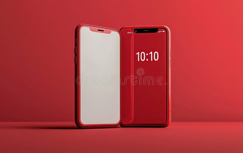 Two Red IPhone Mockups Displayed with a Sleek Minimal Design, Featuring ...
