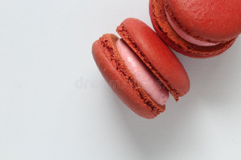 Red macaroons stock photo. Image of bright, almond, macaroons - 160140724