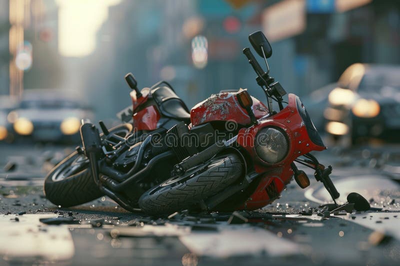 Two Red Motorcycles Parked on the Street, Ready for Use Stock Photo ...