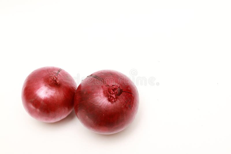 Two Red Onion on White Background Stock Photo - Image of gourmet ...