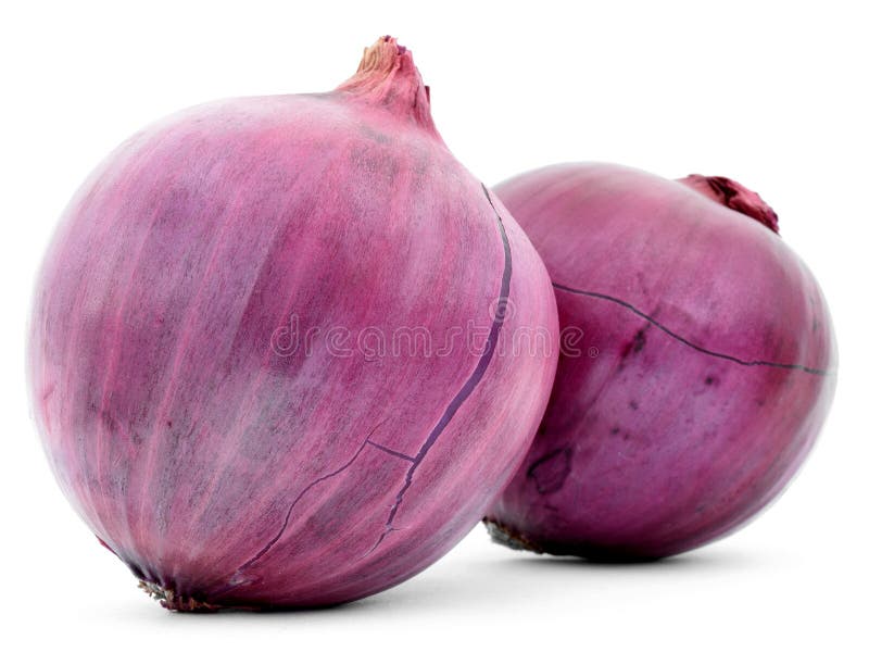 Two Red Onions with Cracks on Skin, Whole Vegetables Isolated Stock ...
