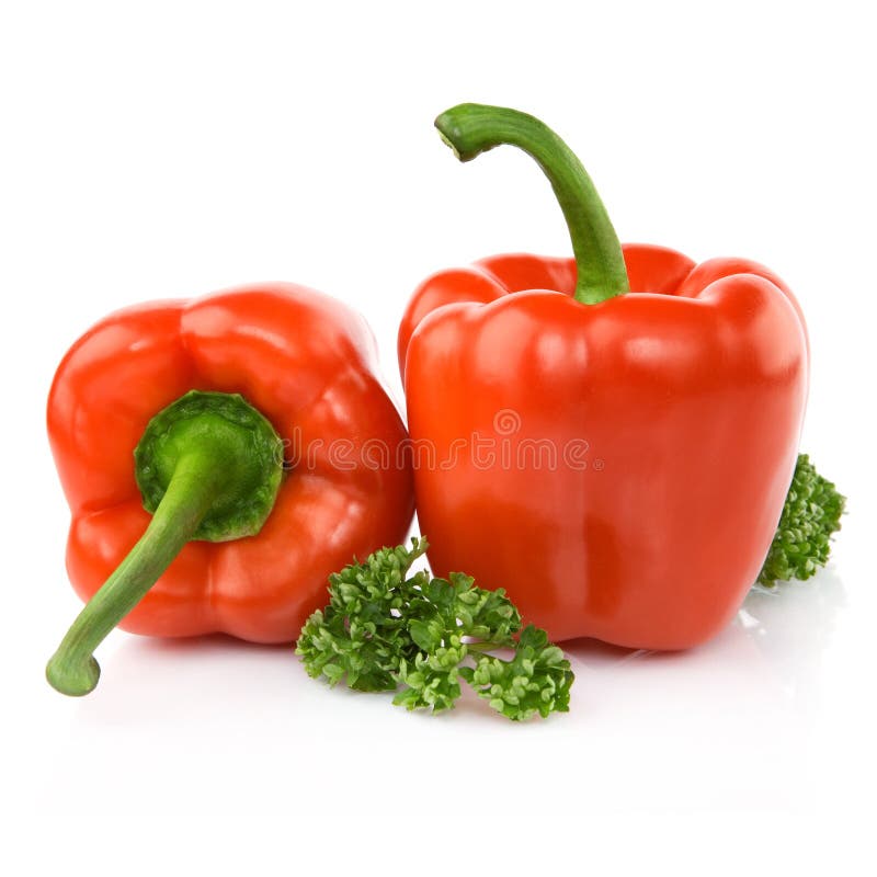 Two Red Peppers stock photo. Image of bell, ripe, background - 19761472