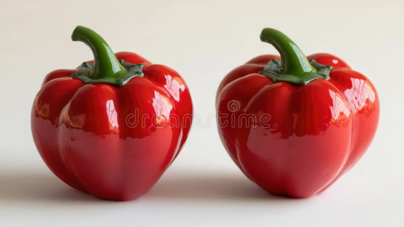 Two Red Peppers Sit Together on a Surface Stock Footage - Video of ...