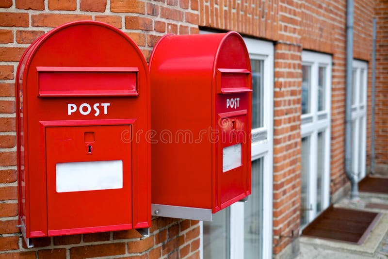 Bright Red Letter Boxes Wall Stock Photos - Free & Royalty-Free Stock ...