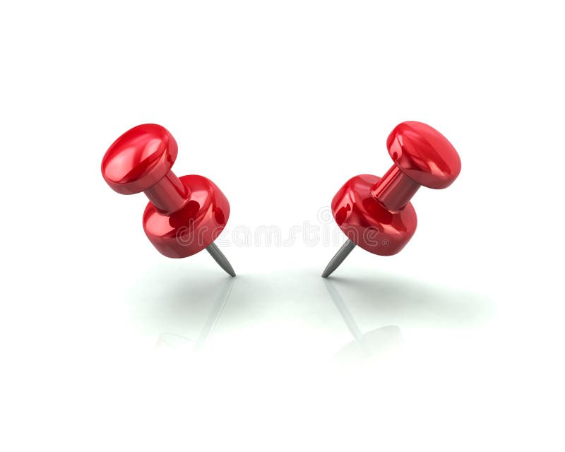 Two red push pins stock illustration. Illustration of thumbtack - 87423883