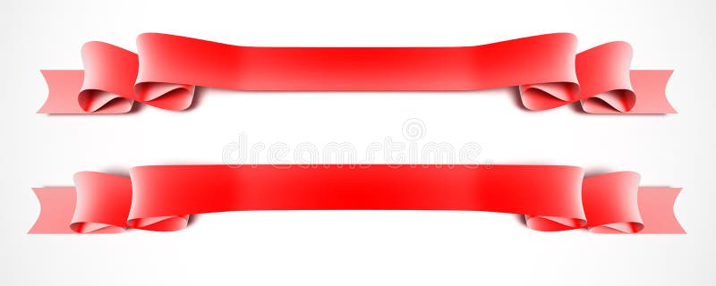 Two red ribbons stock illustration. Illustration of holiday - 9157490