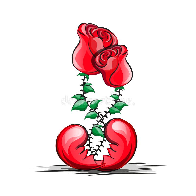 Two red roses stock vector. Illustration of icon, makeup - 91556599